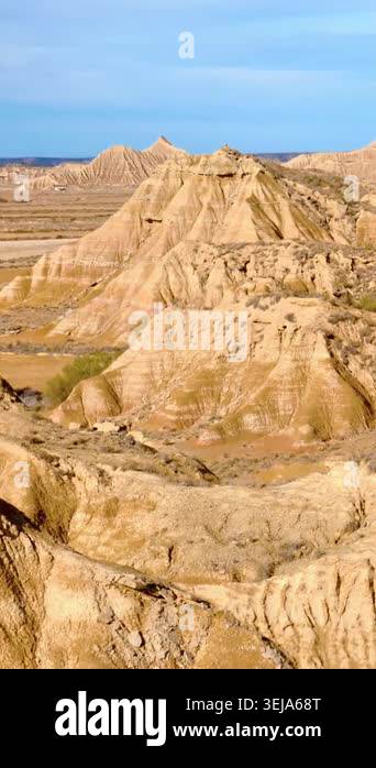 bardenas reales desert landscape in navarre spain, unique rock ...