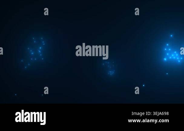 Abstract blue light clusters illuminate a dark space, perfect for ...