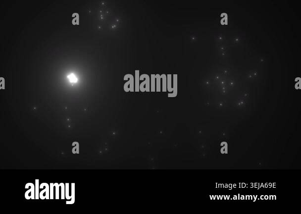 Abstract vibrant light bursts and sparkling particles against a dark ...