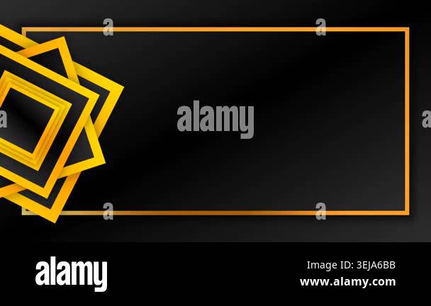 Dynamic black and gold background featuring abstract geometric frames ...