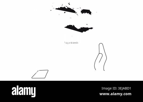 An abstract visual concept showing the islands of the Virgin Islands ...