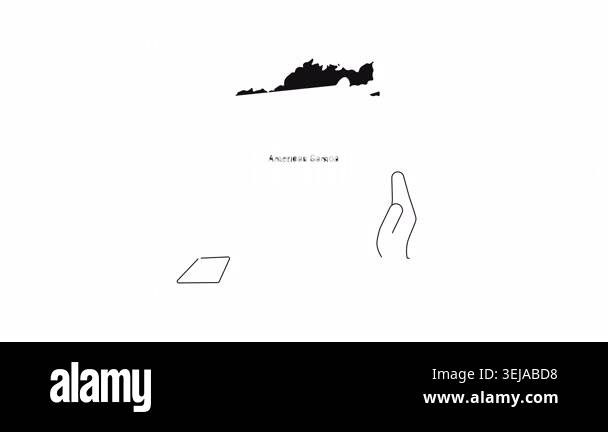 A visual representation of American Samoa, featuring its map outline ...
