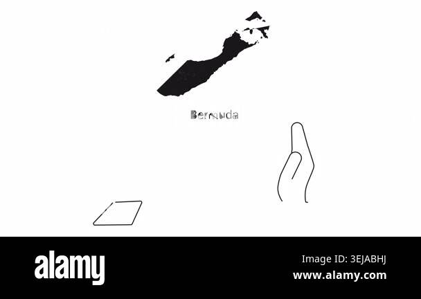 An illustration depicting the Bermuda Triangle and two hand gestures ...