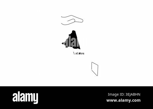 A minimalist illustration featuring the map of Vatican City, flanked by ...