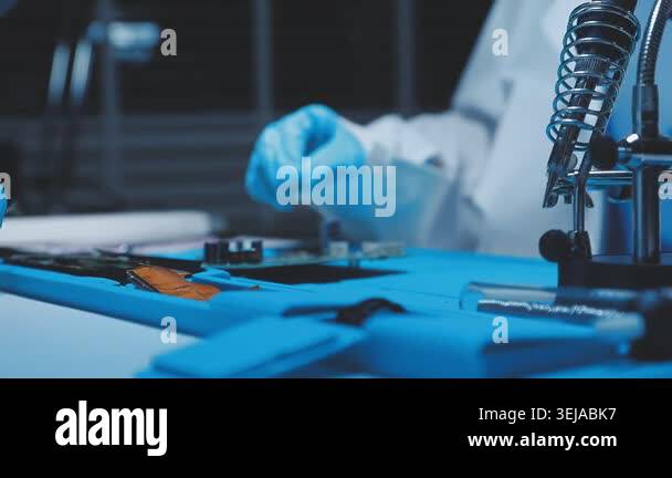 scientist in lab working on a chemical laboratory Stock Video Footage ...