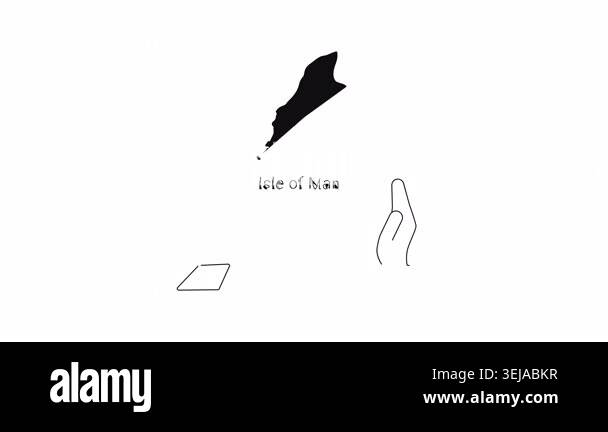 A minimalist graphic featuring the silhouette of the Isle of Man map ...