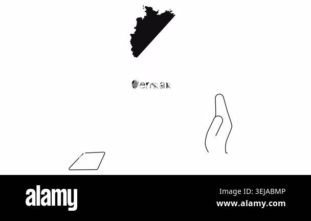 A simple graphic illustration featuring the outline of Germany with the ...