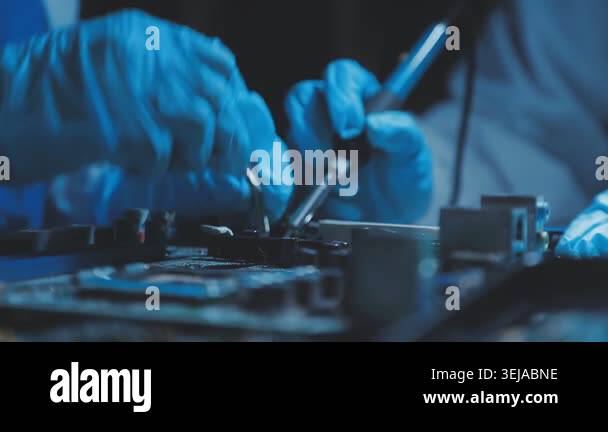 close up of electronic circuit board in factory Stock Video Footage - Alamy
