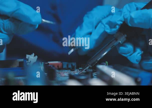 the scientist holds an electronic circuit board Stock Video Footage - Alamy