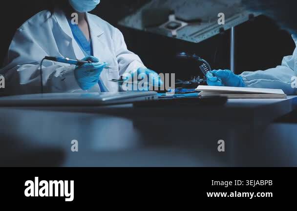 close up. scientist working at the laboratory Stock Video Footage - Alamy