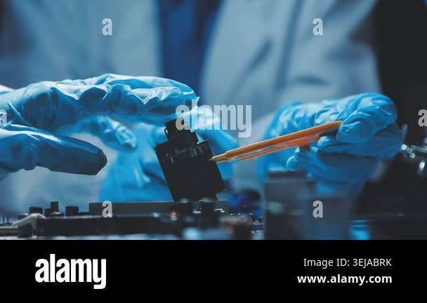 scientist in laboratory working with microscope Stock Video Footage - Alamy