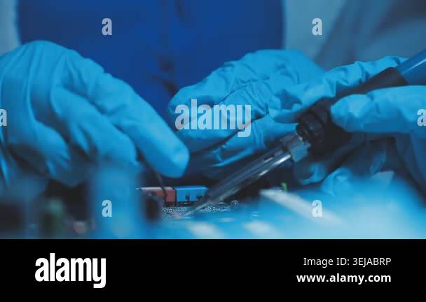 the scientist is using a computer technology Stock Video Footage - Alamy