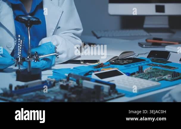 technician repairing electronic circuit Stock Video Footage - Alamy