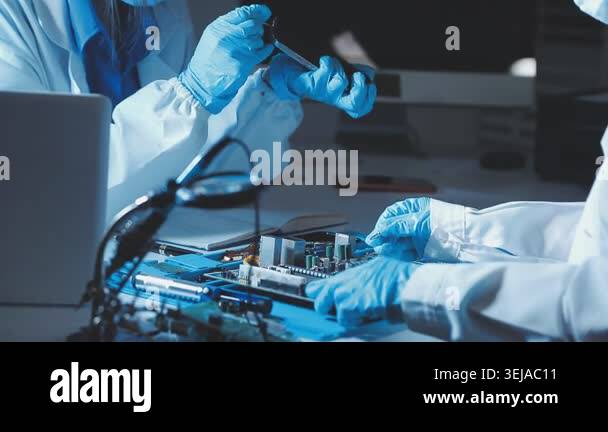 scientist in laboratory with microscope Stock Video Footage - Alamy