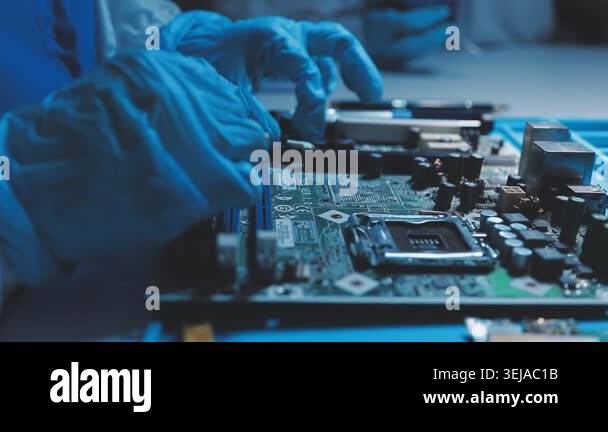 computer repair. electronic circuit board Stock Video Footage - Alamy