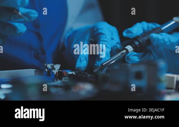 the laboratory worker works with a computer Stock Video Footage - Alamy