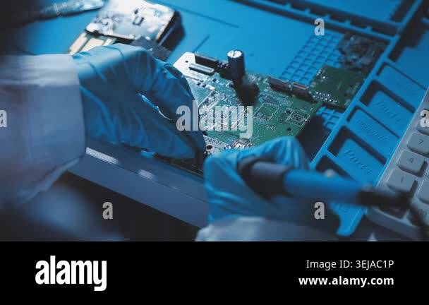 technician repairing computer in the laboratory Stock Video Footage - Alamy