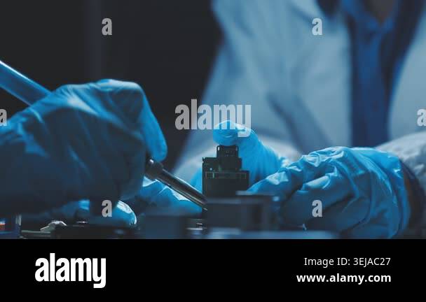 scientist in laboratory with microscope Stock Video Footage - Alamy