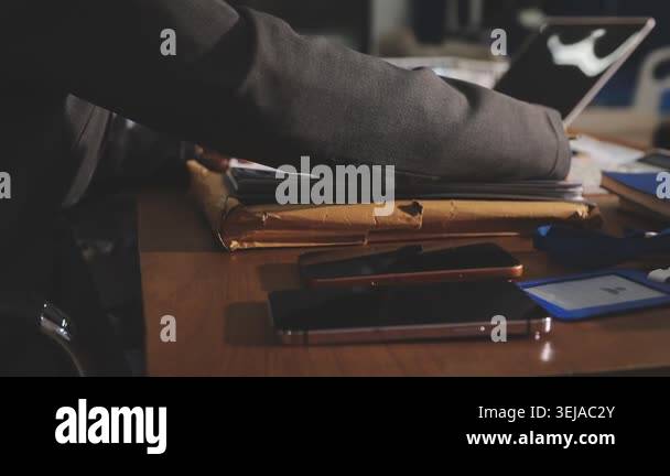 close up of a man with a pen and a pen in his hand Stock Video Footage ...
