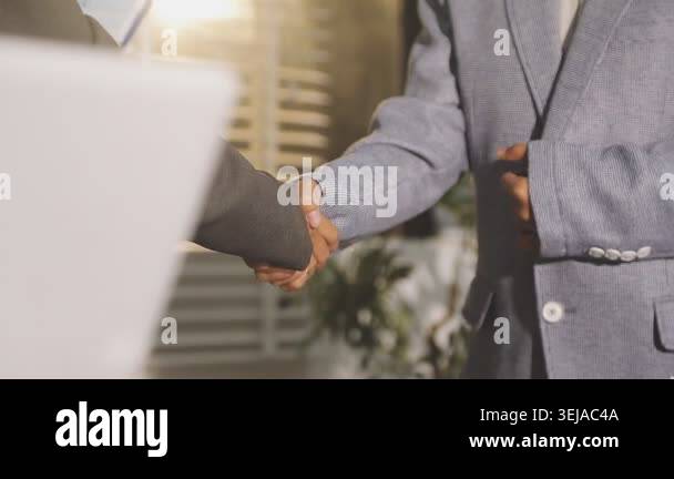 business people shaking hands after meeting Stock Video Footage - Alamy
