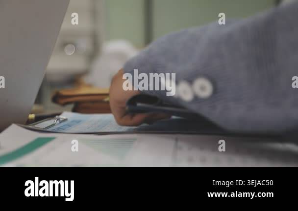 man writing on note book at office, original photoset Stock Video ...