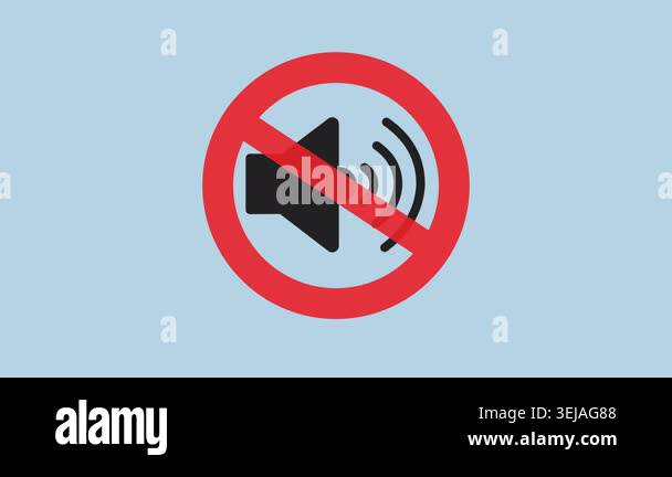 Speaker mute icon, No sound icon 2d Animation with Alpha Matte Stock ...