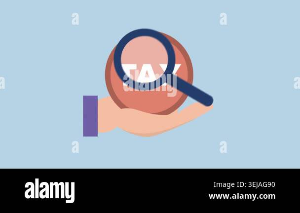 Taxes checked with a magnifying glass, Suitable for financial audits 2d ...