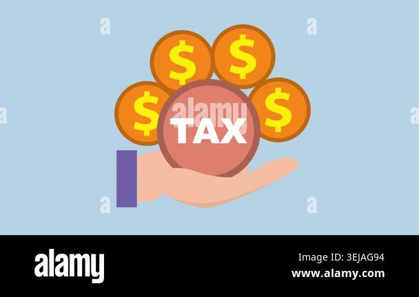 Hand holding tax and money coins, Financial suitable for tax season 2d ...