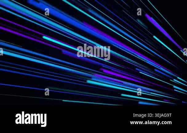 Digital Technology Stream Super Fast Speed Lines on Black Background ...