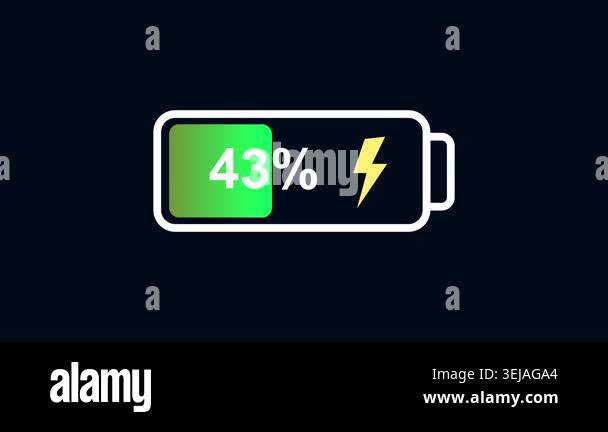 Percentage Level Battery increasing and decreasing, Battery icon charge ...