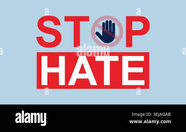 Stop hate symbol for peace advocacy for social media 2d Animation with ...