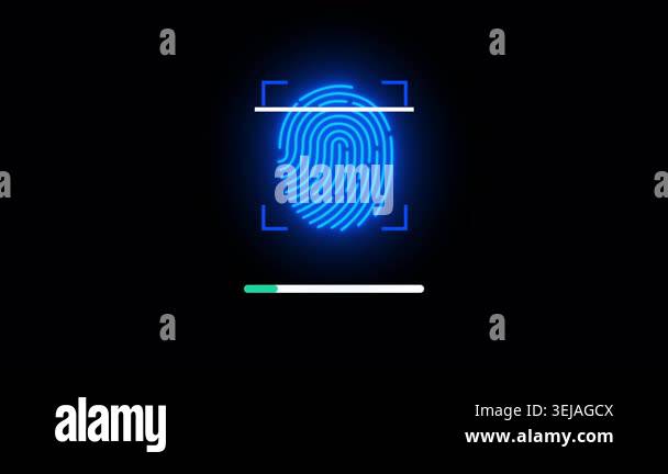 Fingerprint Scanning, Biometric Security Concept on Dark Background ...