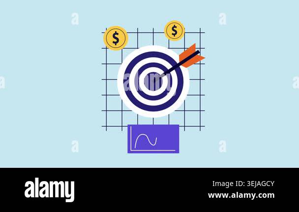 Corporate Goal Achievement with Flat Design Icons 2d Animation with ...