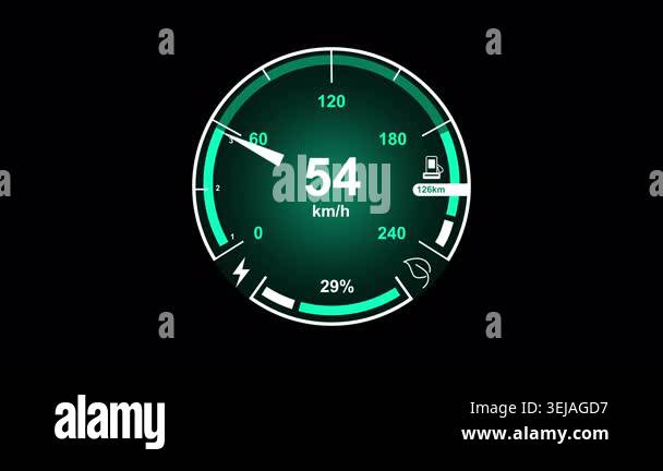 Futuristic Electric Car Display Infographics, HUD car speedometer ...