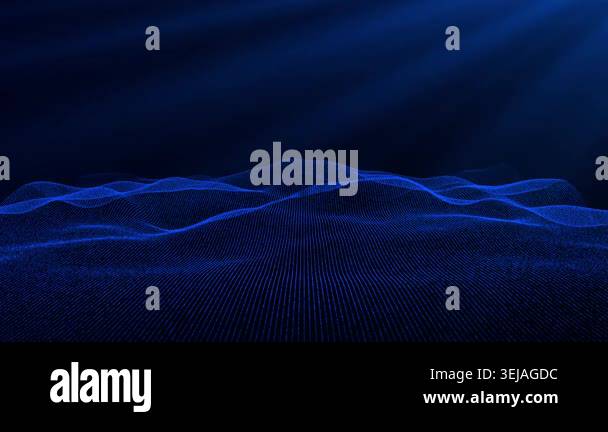 Abstract Glowing Digital Cyber Wave Particles Dots Video Animated ...