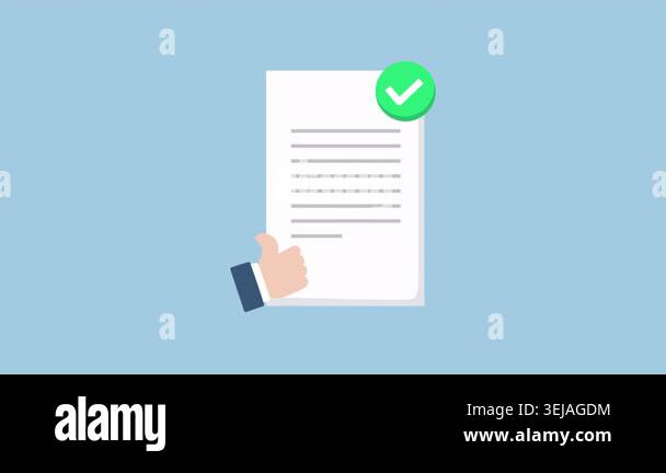 Document Paper with Approved Sign and Like, Approved Document concept ...