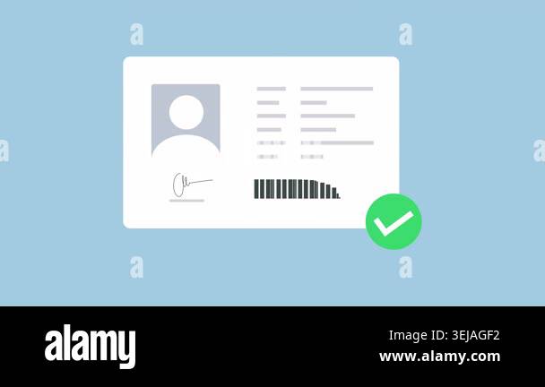 Approved ID Verification 2d animation with alpha matte Stock Video ...