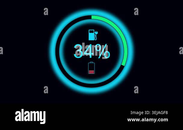 Electric Car Charging screen with Alpha Matte Stock Video Footage - Alamy