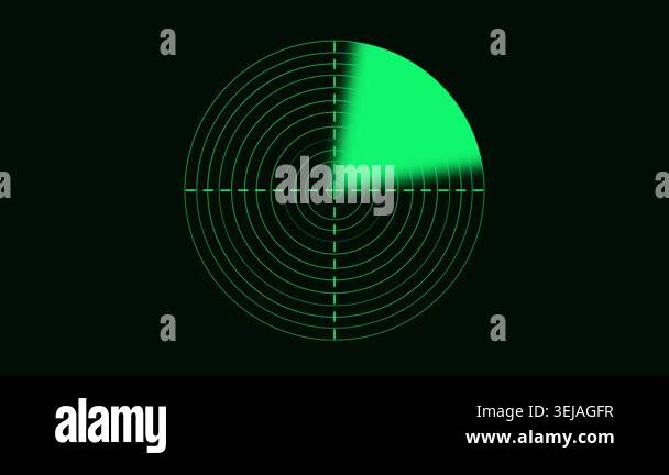 Green radar animation screen with Alpha Matte Stock Video Footage - Alamy