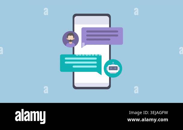 Chat bot on smartphone, A person writing prompt to robot ai to generate ...