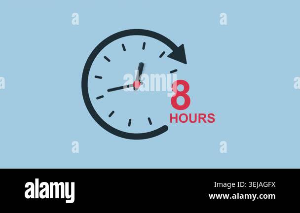 24 Hours Time Animated Concept 2d animation with alpha matte Stock ...