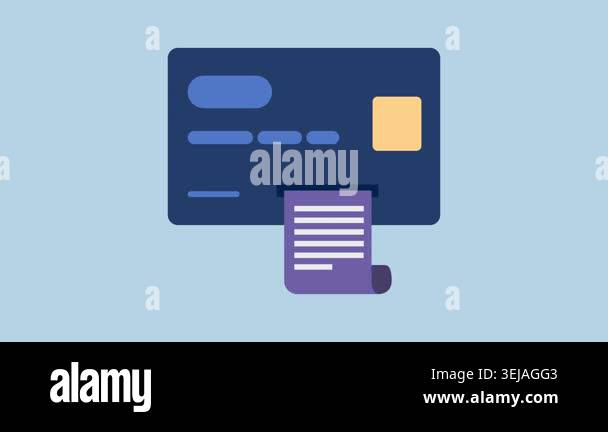 Bank Credit Card with Cash Memo 2d Animation with Alpha Matte Stock ...