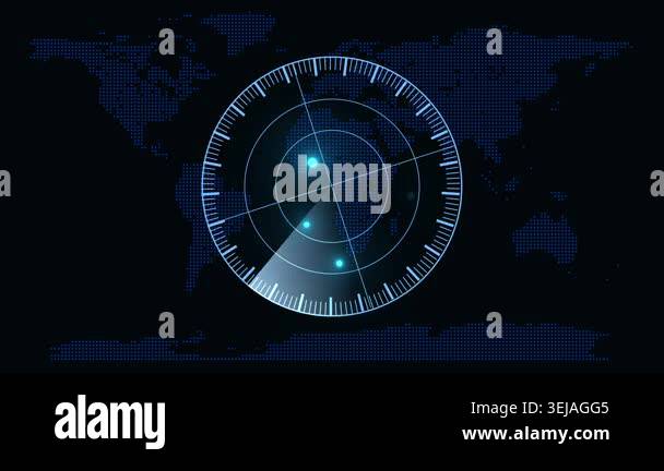 Scope scanning over world map video motion background Stock Video ...