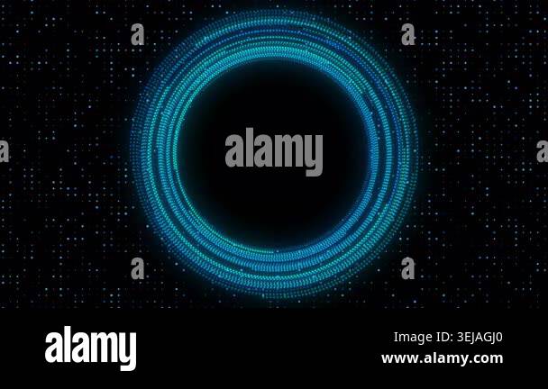 Blue digital circle dots frame video animated background Stock Video ...