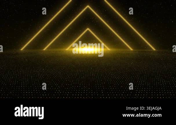 Abstract Geometric Glowing Triangle Tunnel Video Animated Background ...