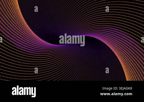 A vibrant fractal burst of purple light waves and swirling motion lines ...