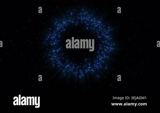 Particles forming a glowing ring with light rays, Elegant glowing ...