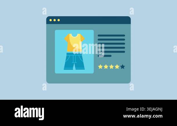Webpage template with ecommerce 2d animation with alpha matte Stock ...