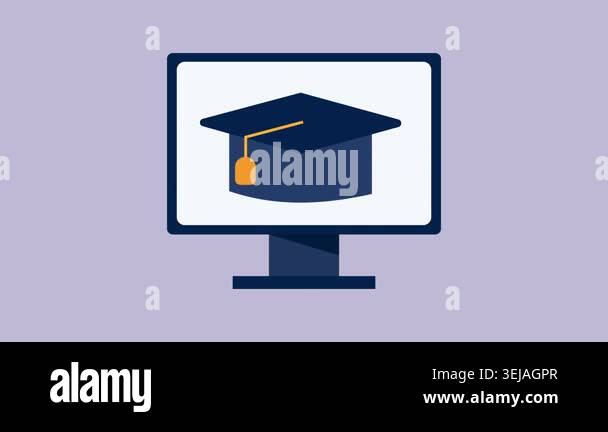 Online education flat icon style, business or finance concept 2d ...