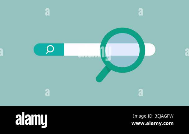 Textbox with Search Button, Search by word concept 2d animation with ...